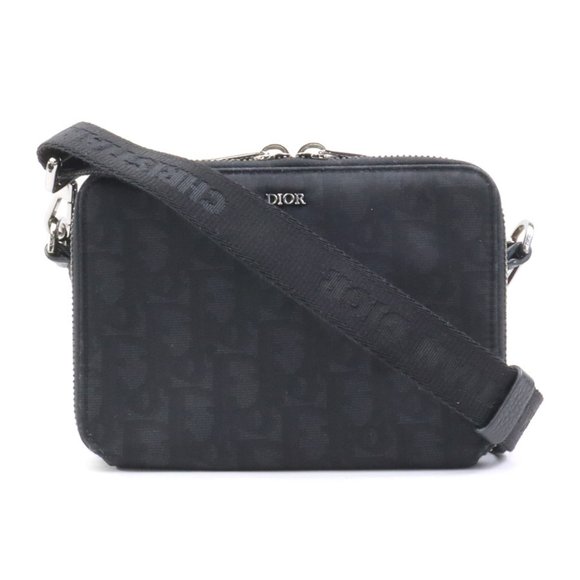 Dior | Bags | Christian Dior Shoulder Bag Nylon Canvas Black Mens 9073g ...